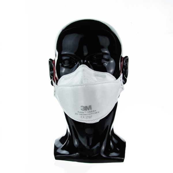 3M Aura 1863+ Healthcare Respirator Face Masks - FFP3 & Type IIR ...
